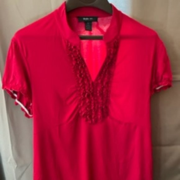 Style & Co. | Tops | Style Co Red Ruffle Top Xl | Poshmark